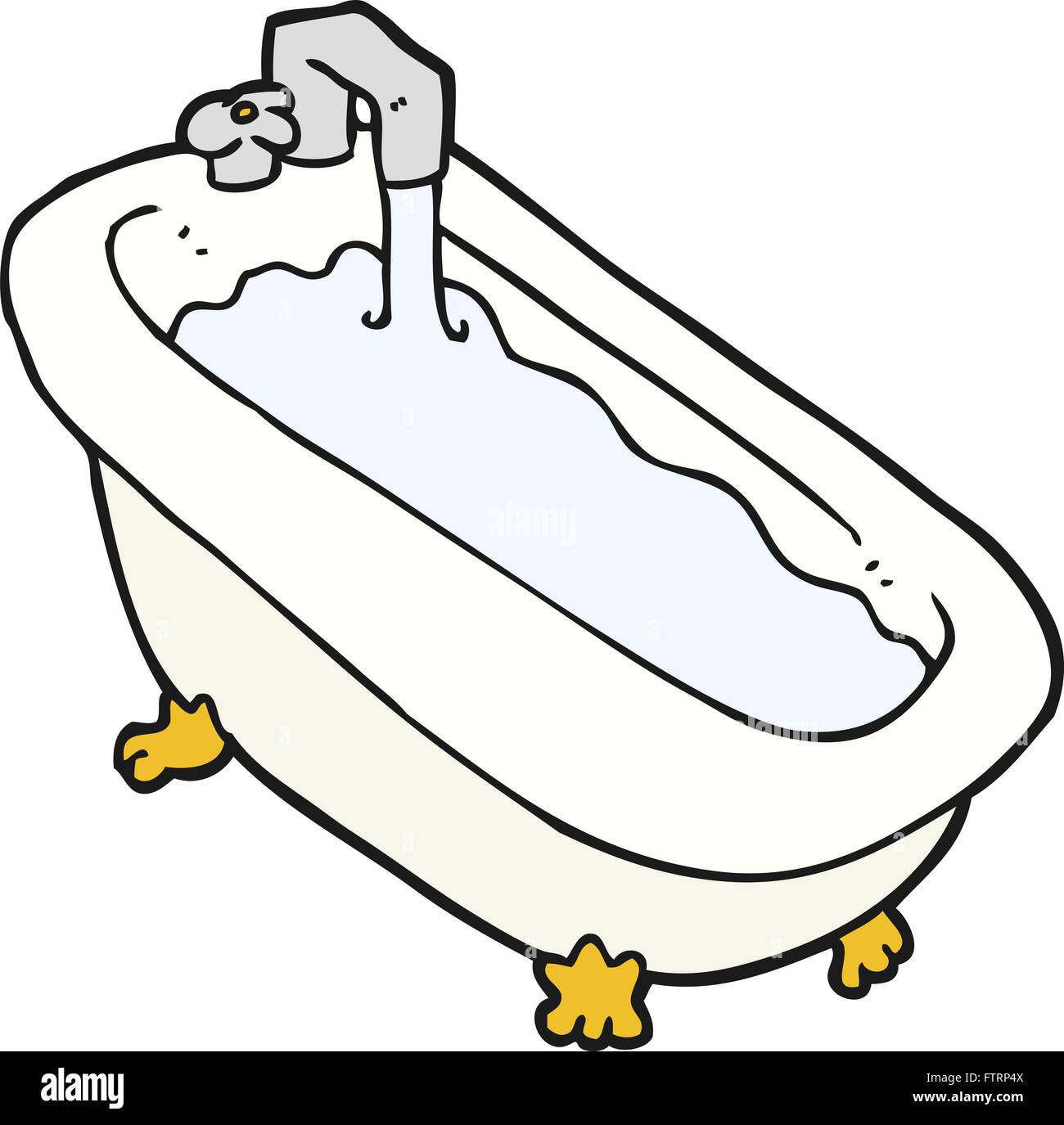 freehand drawn cartoon bath full of water Stock Vector Image & Art - Alamy