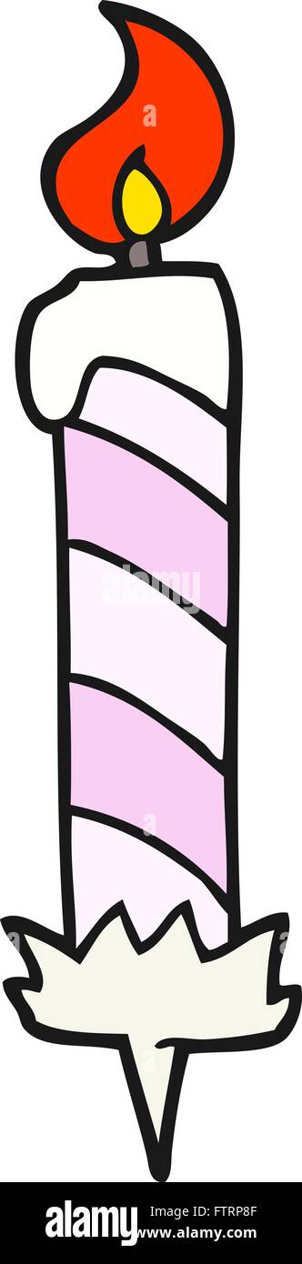 freehand drawn cartoon birthday cake candle Stock Vector Image & Art ...