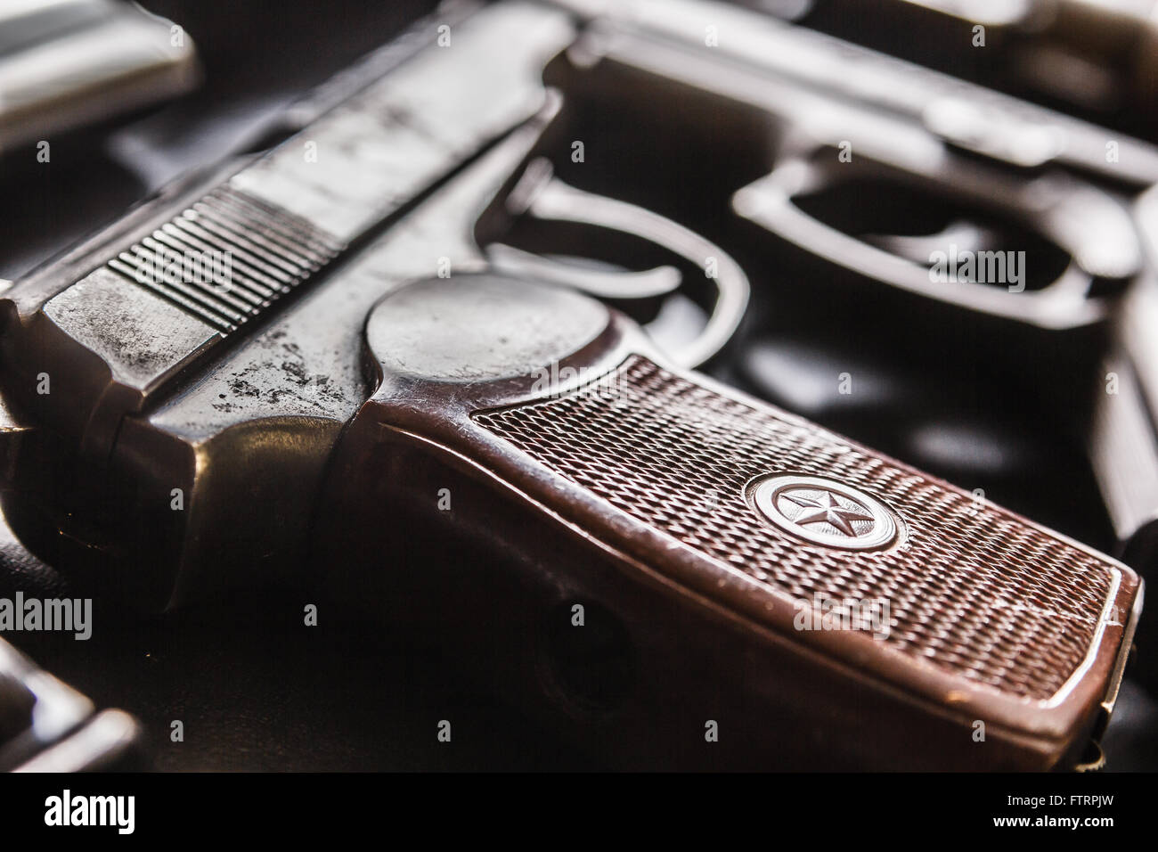 Details of semi-automatic pistols Stock Photo - Alamy