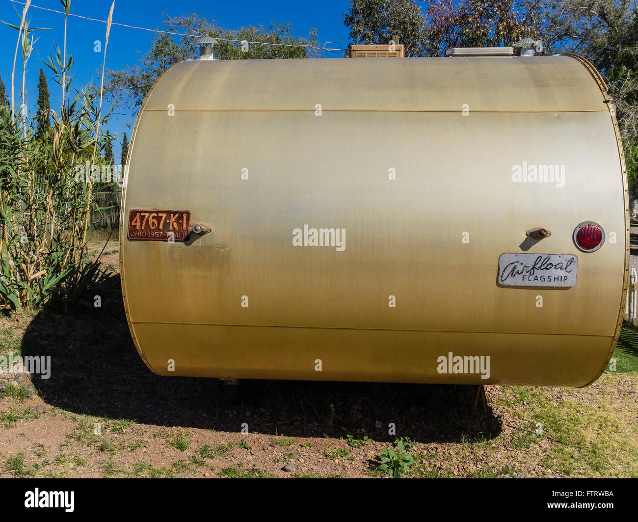 The outside rear end of an Airfloat Flagship brand classic 1950s ...