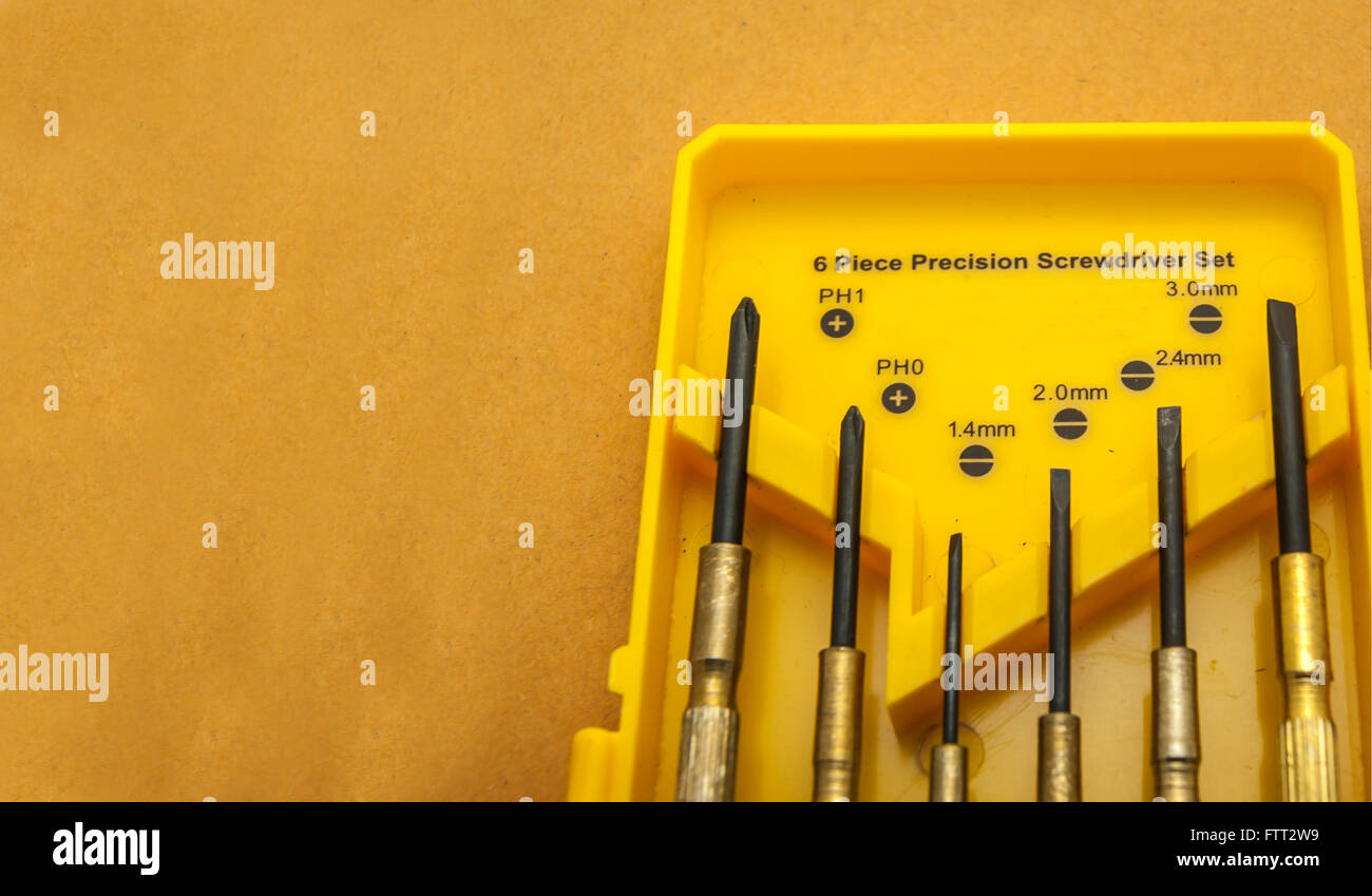 six piece Precise screwdriver set.tool set Stock Photo - Alamy
