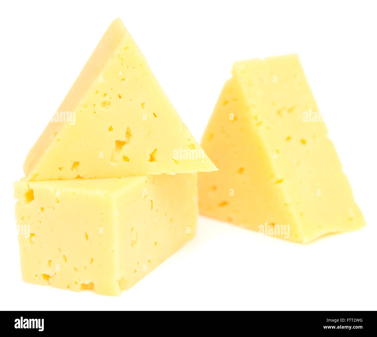 pieces of cheese isolated on white background Stock Photo - Alamy