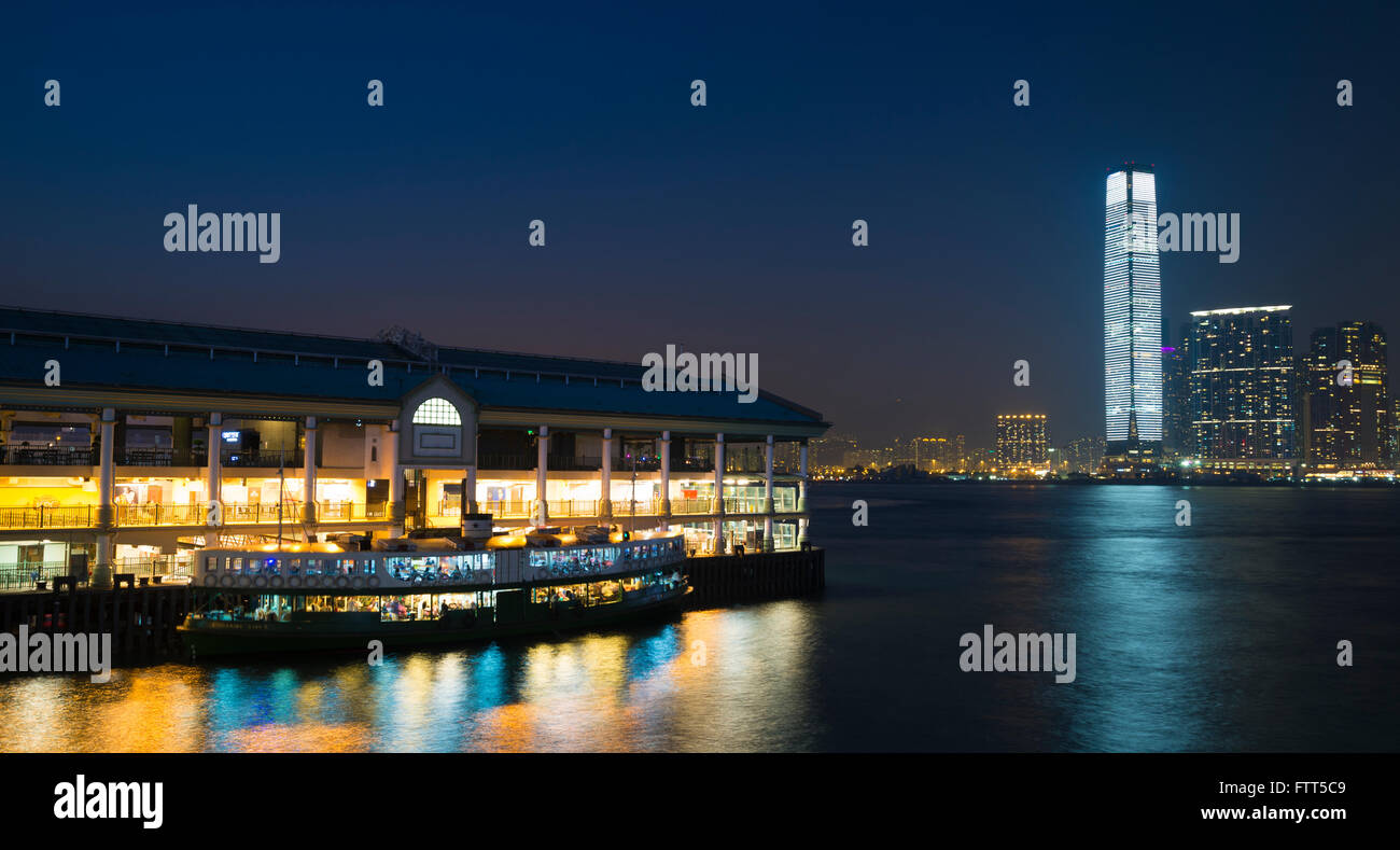 The Star ferry terminal, and the International Commerce Centre, ICC ...