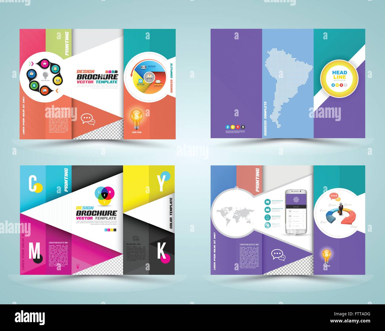 Cover template front and back with smartphone. Abstract Modern ...