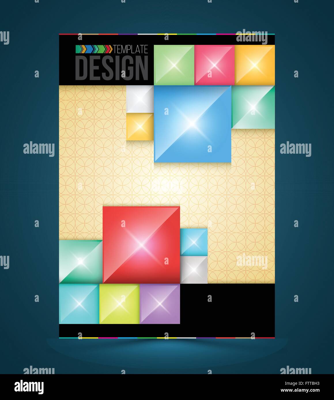 Brochure cover design rectangles Templates. Abstract Flyer Modern ...