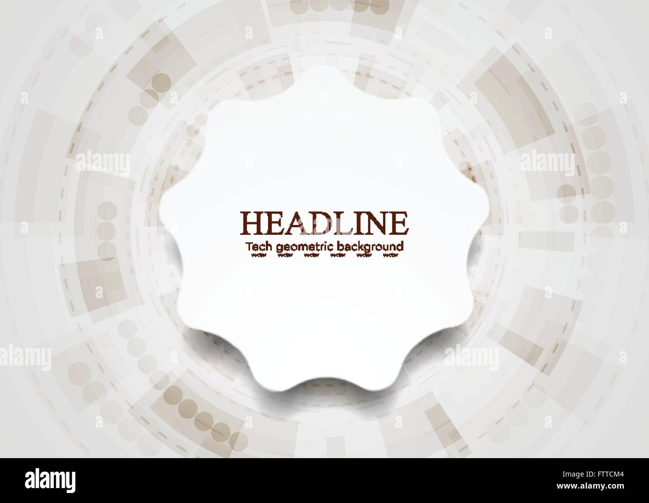 Tech gear drawing abstract background and blank label. Vector design ...