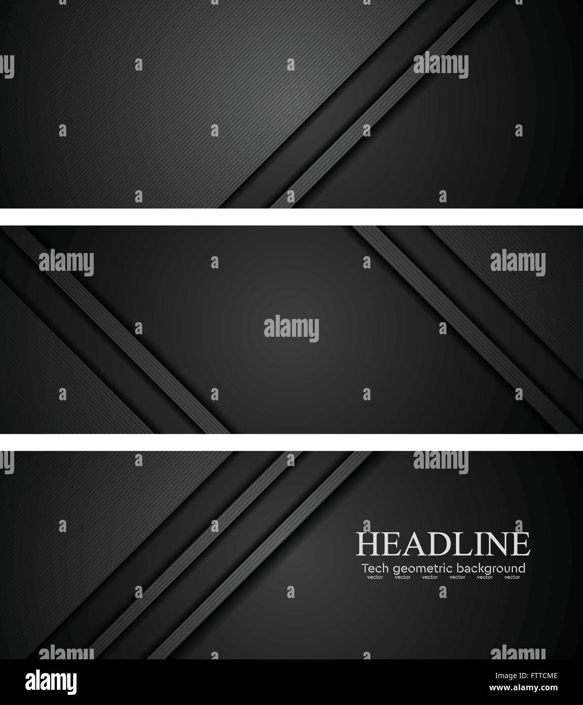 Abstract black tech concept banners. Vector illustration design Stock ...