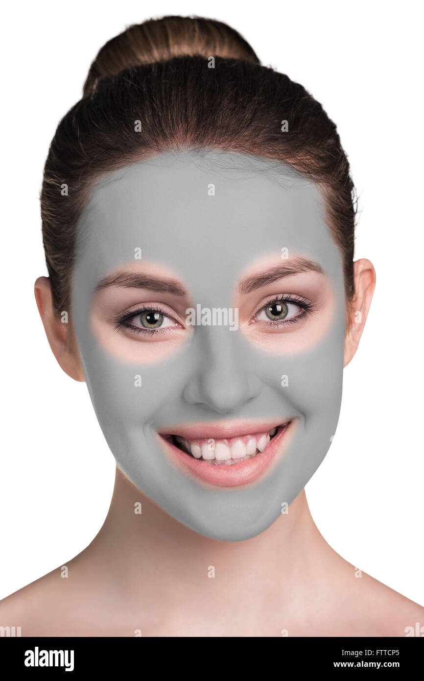 Young woman with clay face mask Stock Photo - Alamy