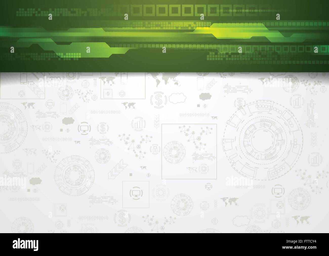 Hi-tech corporate background with green header. Vector design Stock ...
