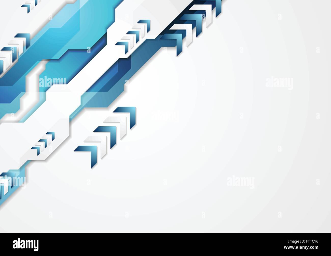 Blue hi-tech corporate design with arrows. Vector background ...
