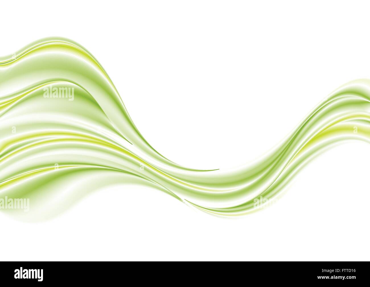 Green smooth waves on white background. Vector graphic design Stock ...