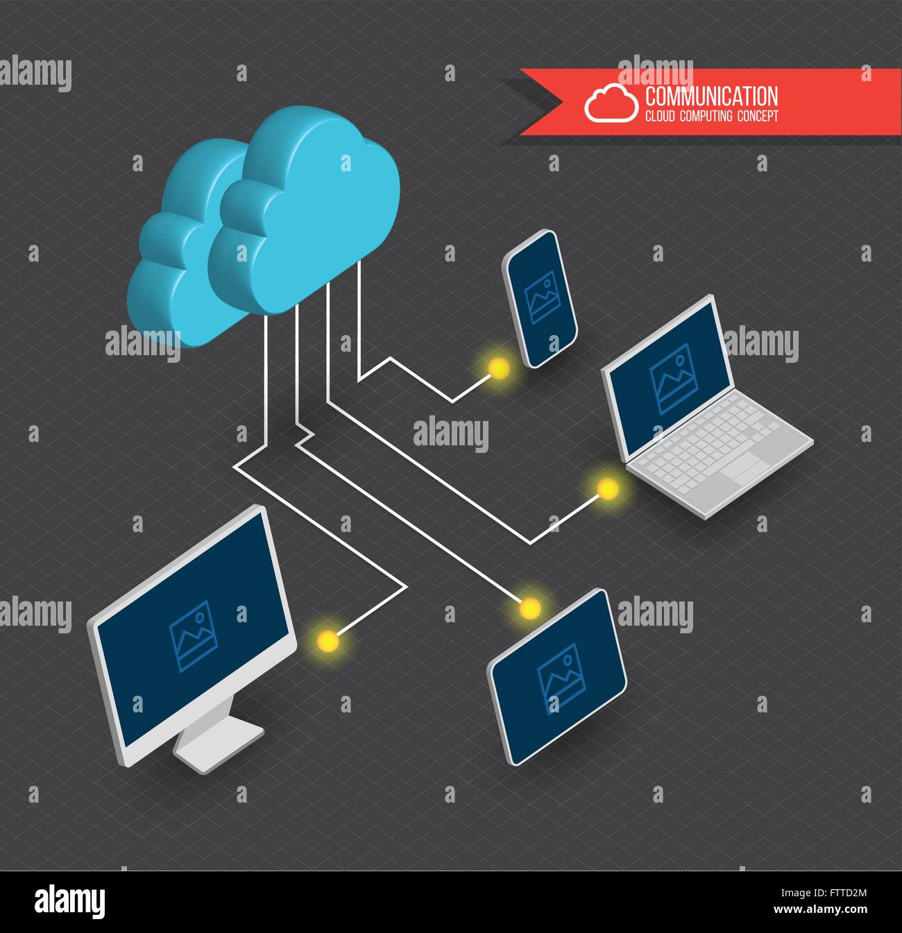 Cloud computing diagram 3D style. Vector illustration Stock Vector ...