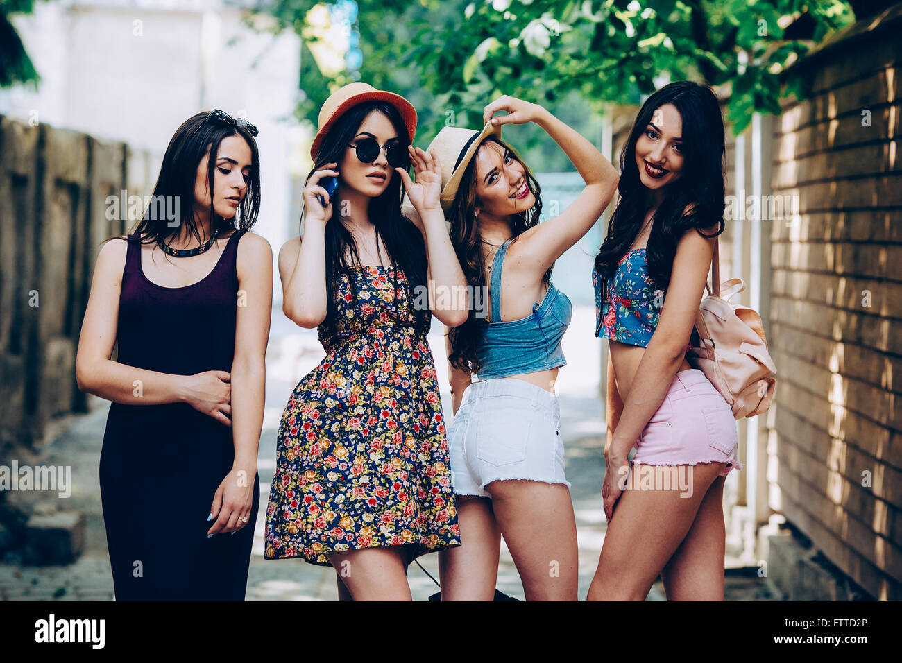 beautiful girls in the city Stock Photo - Alamy