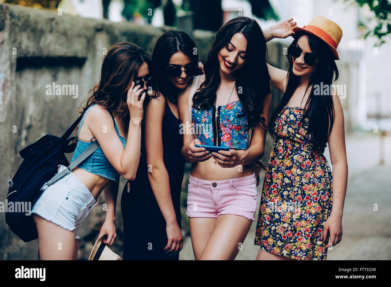 beautiful girls in the city Stock Photo - Alamy