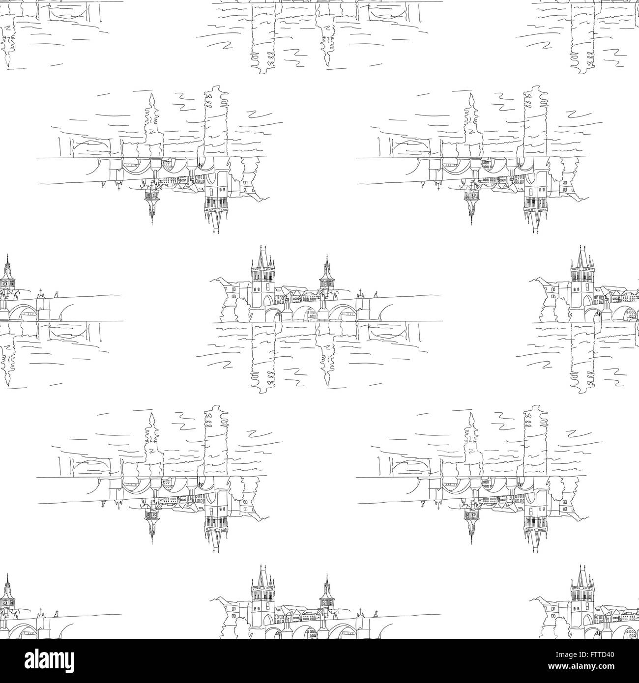 Charles bridge prague praha praga Stock Vector Images - Alamy