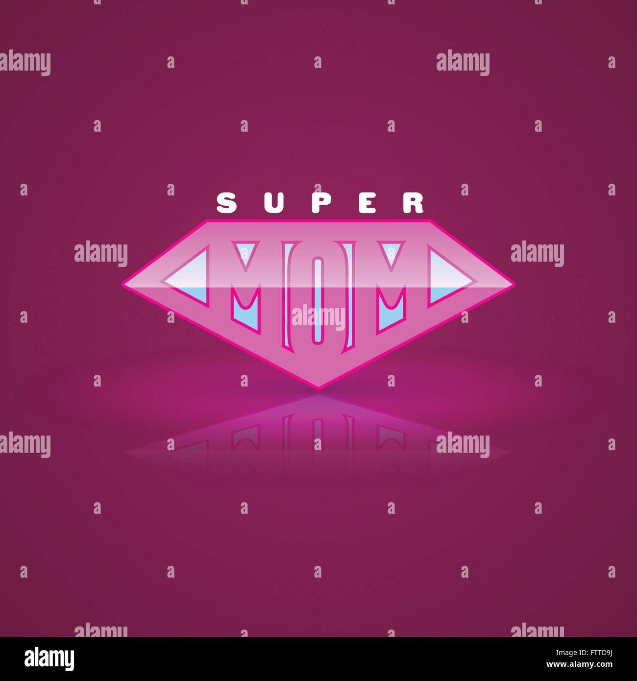 Pink super mom shield. Super hero style. Vector illustration. Can use ...