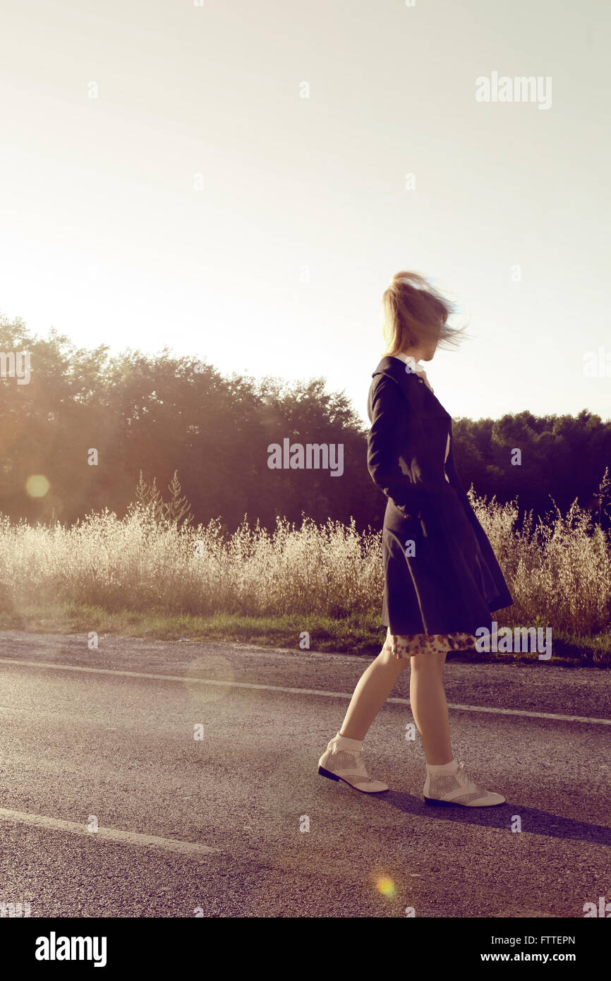 1950s woman walking hi-res stock photography and images - Alamy