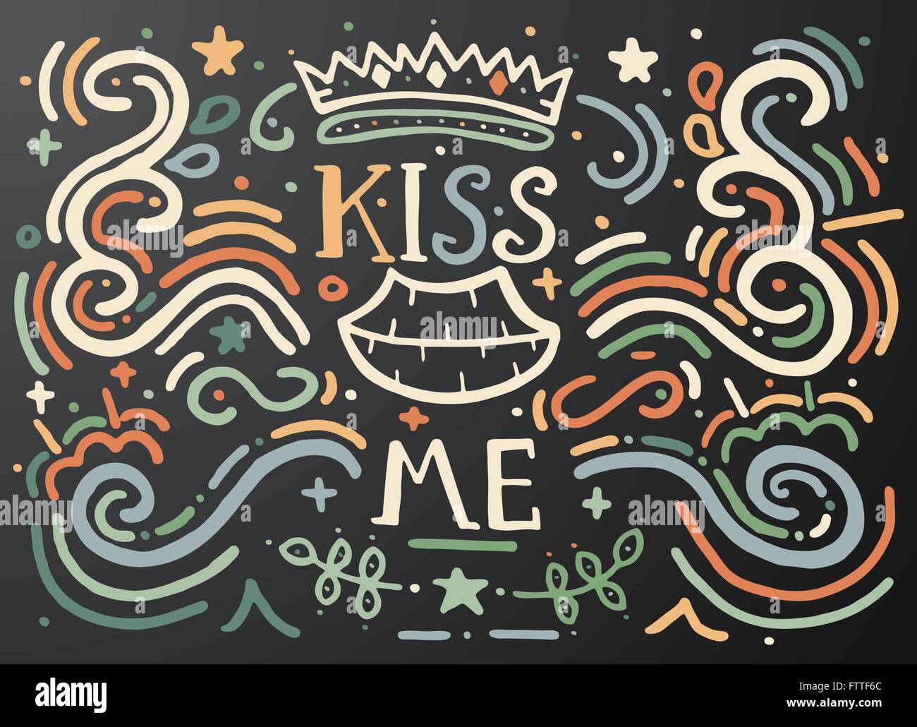 Old kiss poster Stock Vector Images - Alamy