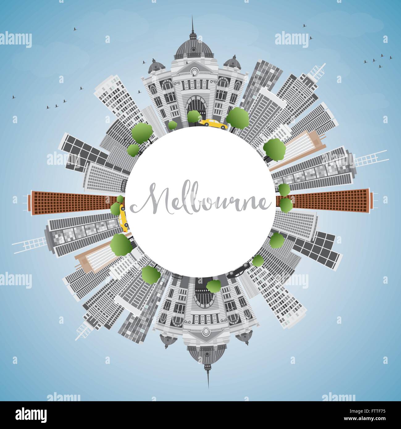 Melbourne skyline silhouette hi-res stock photography and images - Alamy