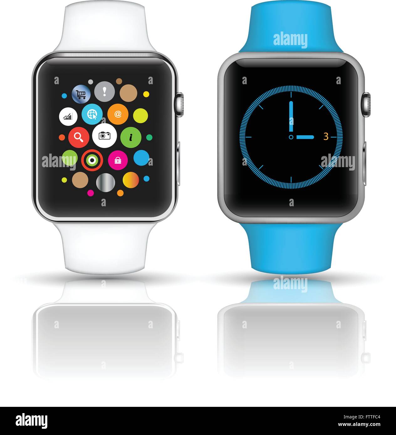 Smart watch isolated on white background. Vector illustration Stock ...