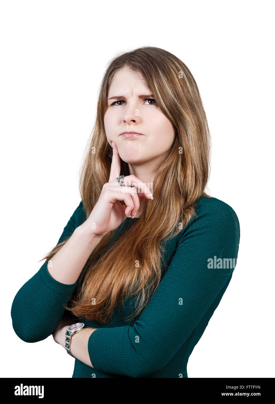 Beautiful woman thinking Stock Photo - Alamy