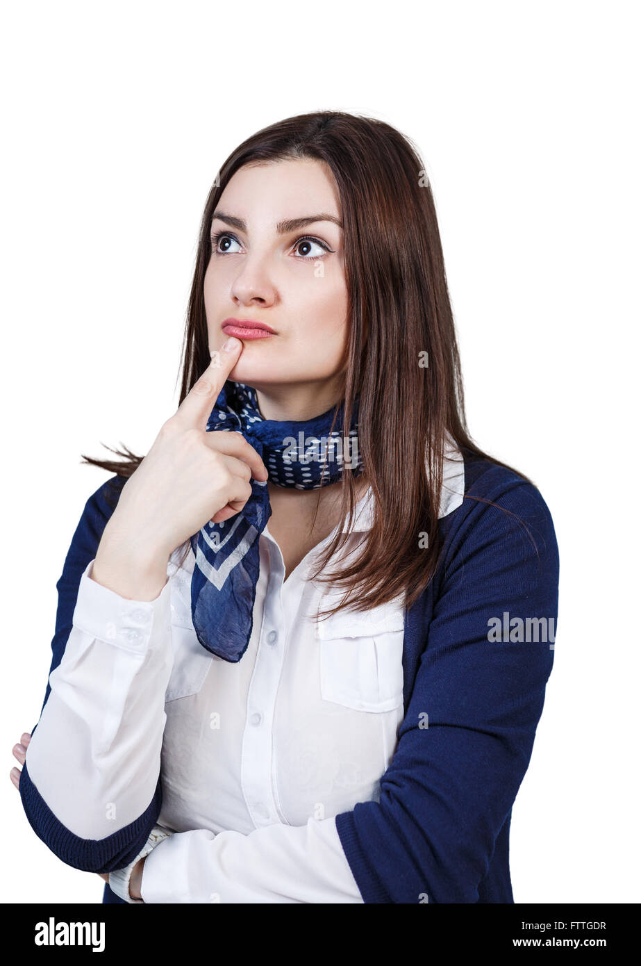 Office worker thinking woman hi-res stock photography and images - Alamy