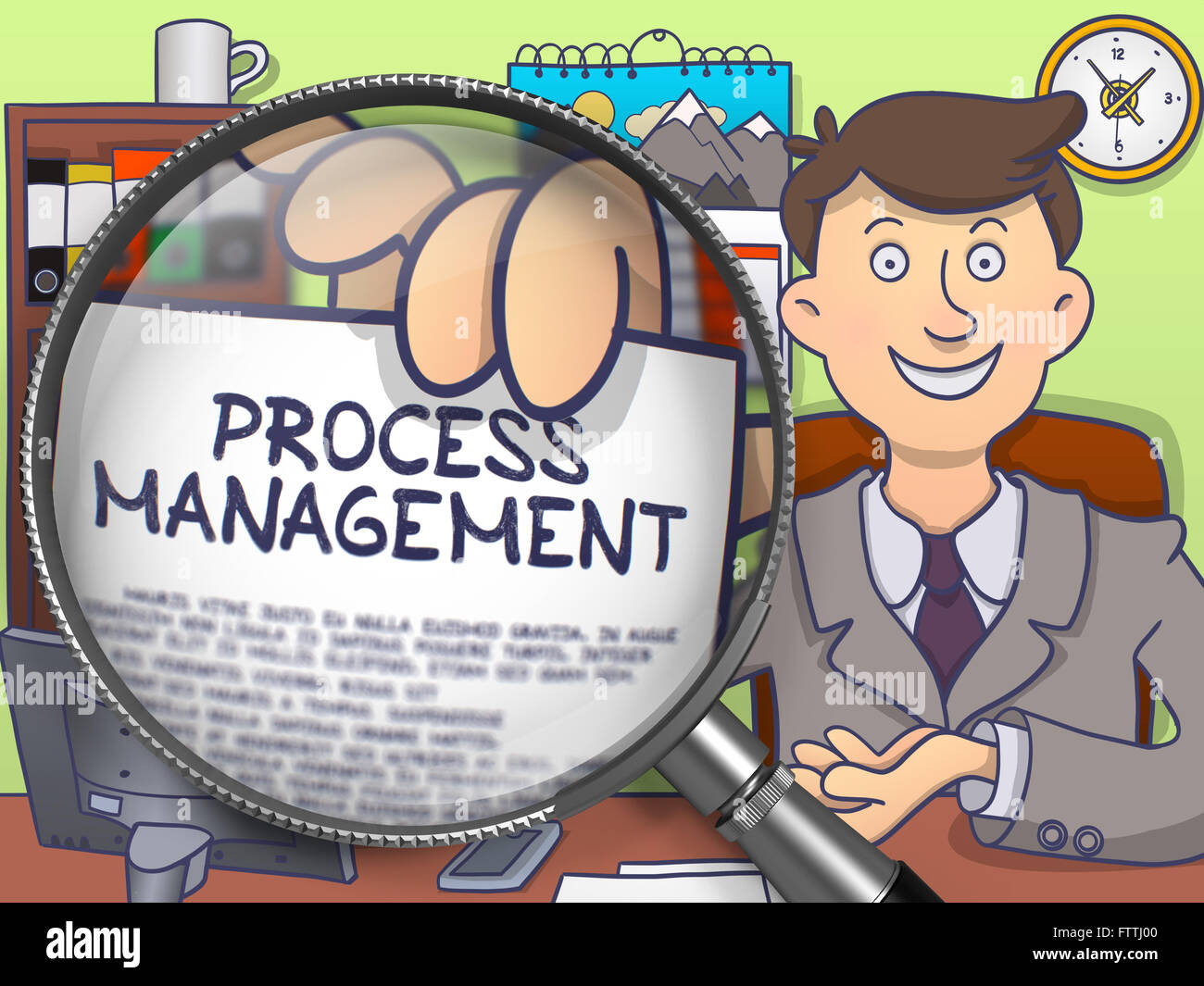 Process Management through Lens. Doodle Concept Stock Photo - Alamy