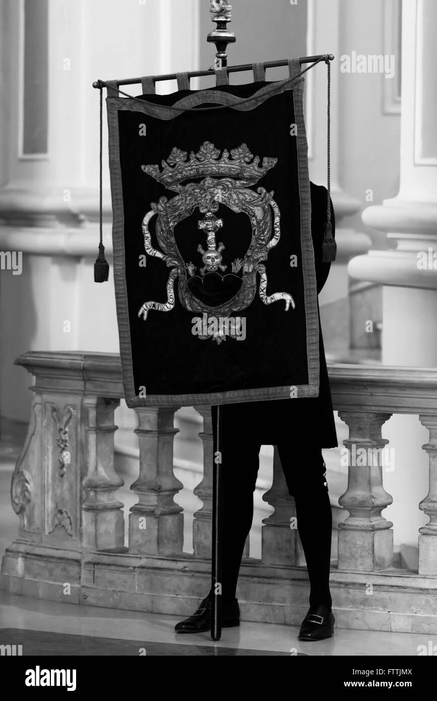 Man standing flag Black and White Stock Photos & Images - Alamy