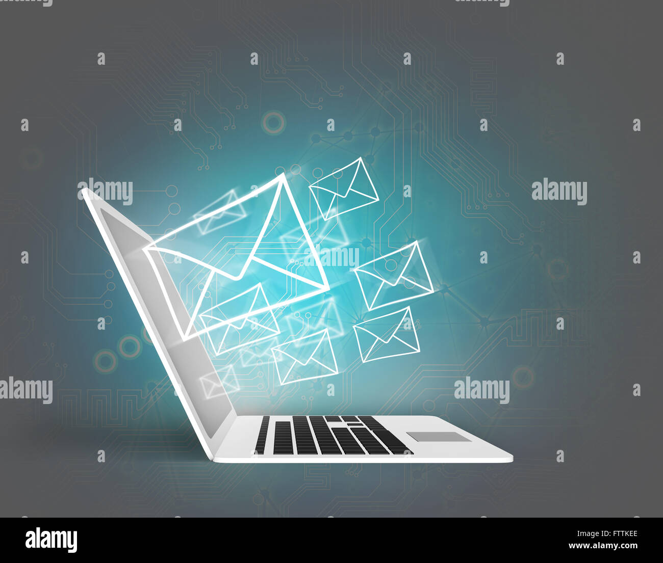 Email concept with laptop Stock Photo - Alamy