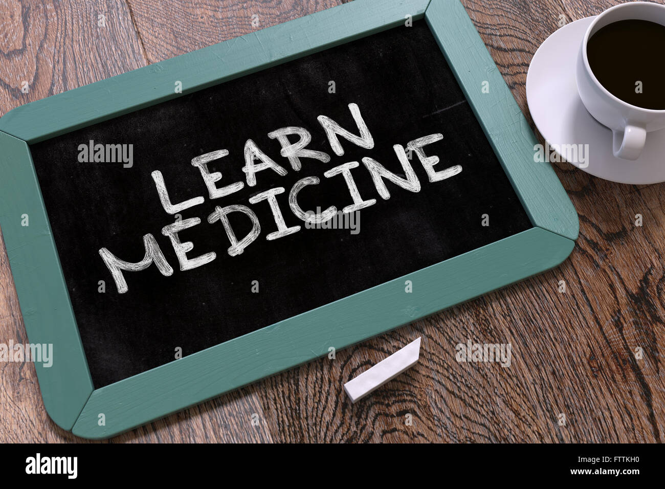 Learn Medicine Handwritten by white Chalk on a Blackboard Stock Photo ...