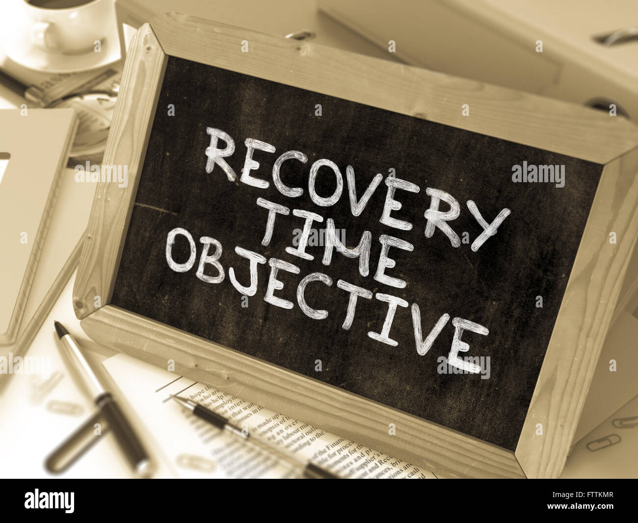 Hand Drawn Recovery Time Objective Concept on Small Chalkboard Stock ...