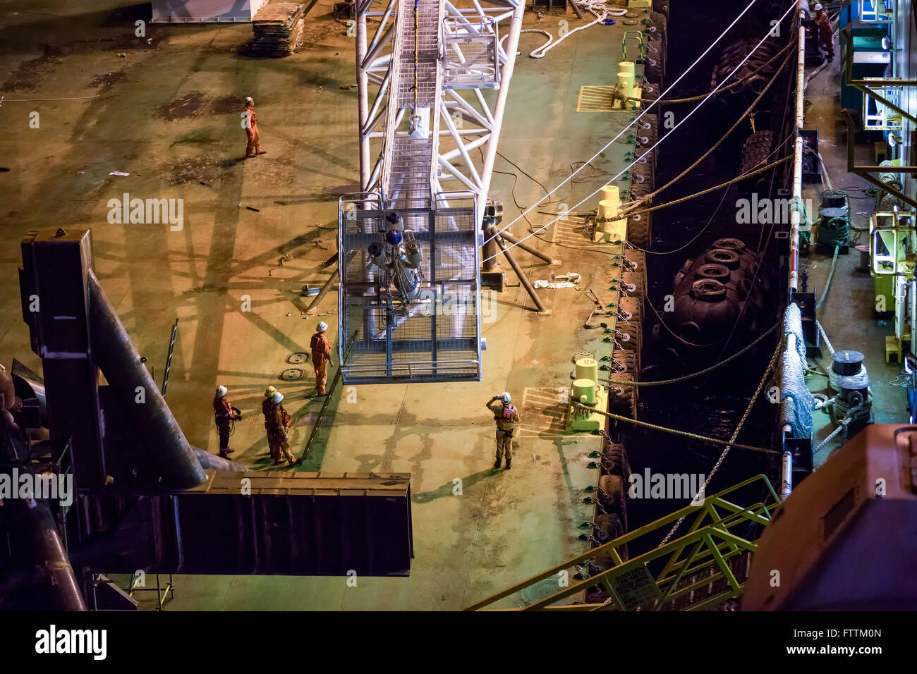 Oil torch installation on oil rig Stock Photo - Alamy