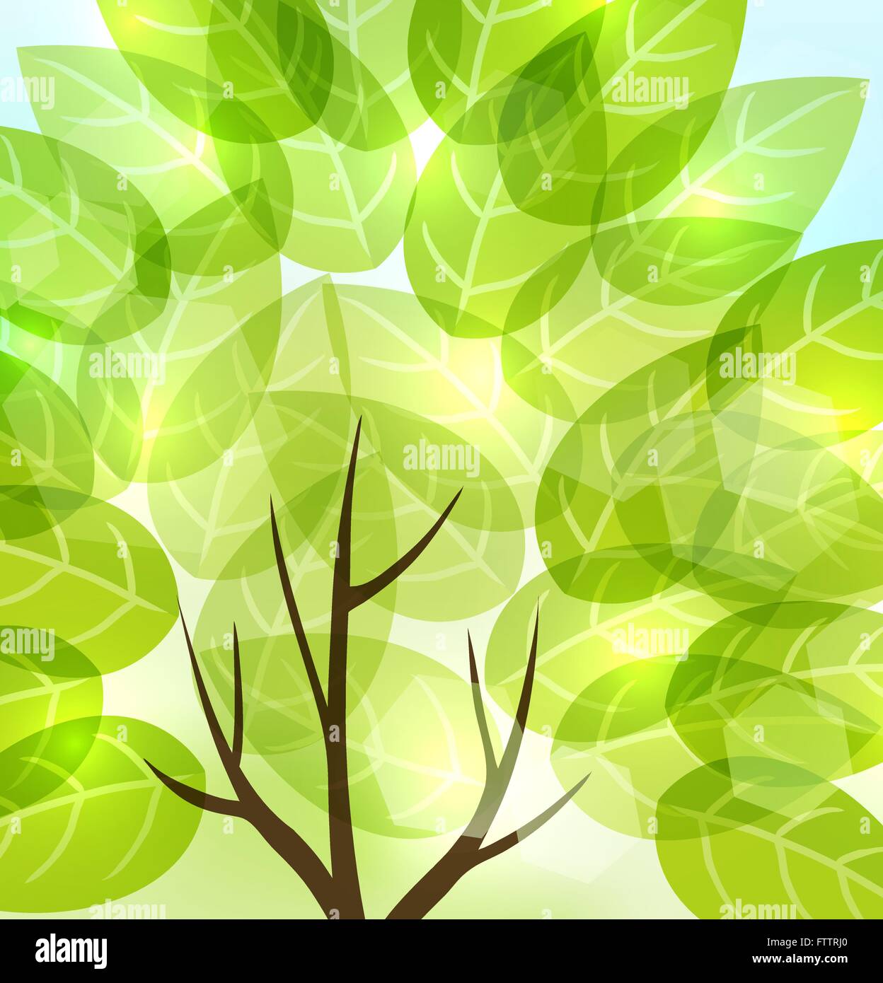 Sun through spring leaves Stock Vector Images - Alamy