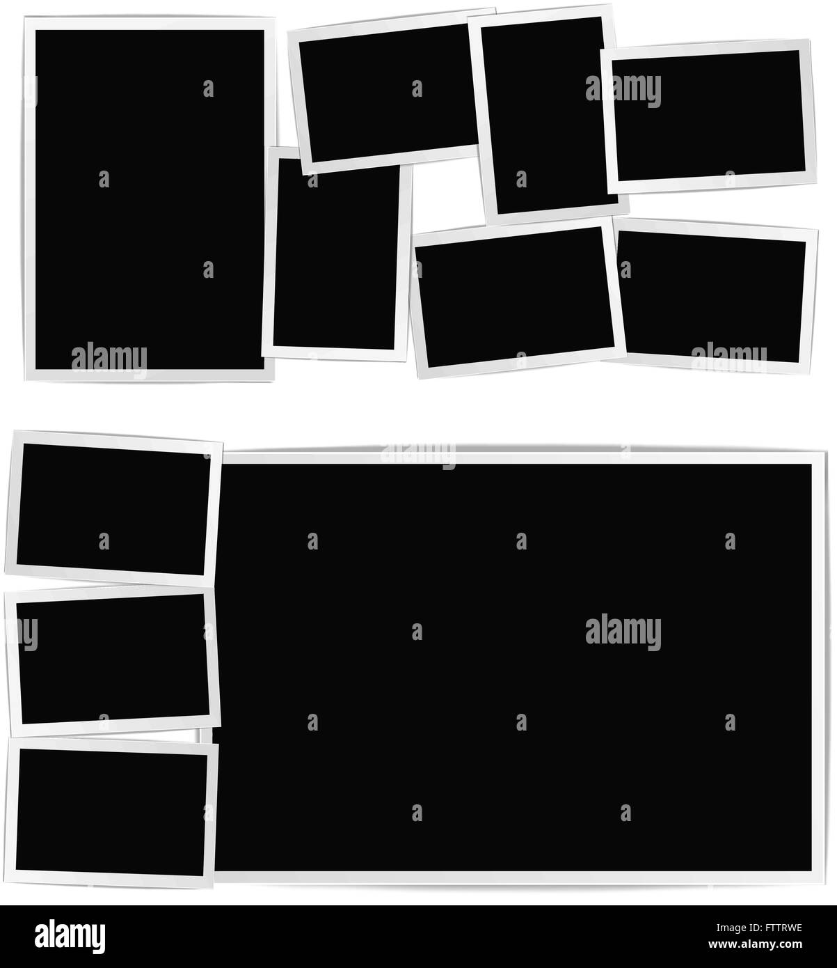 Photo album set on white background. Vector design template Stock ...