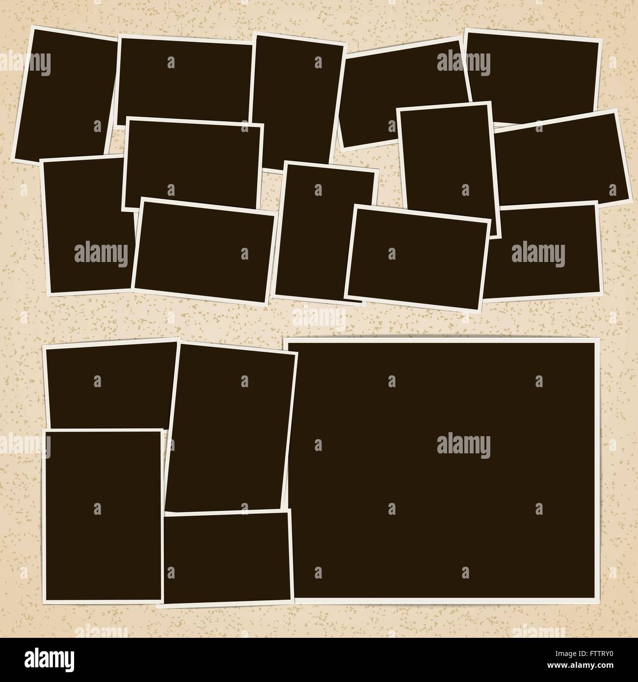 Photo frames in retro album. Vector design template Stock Vector Image ...