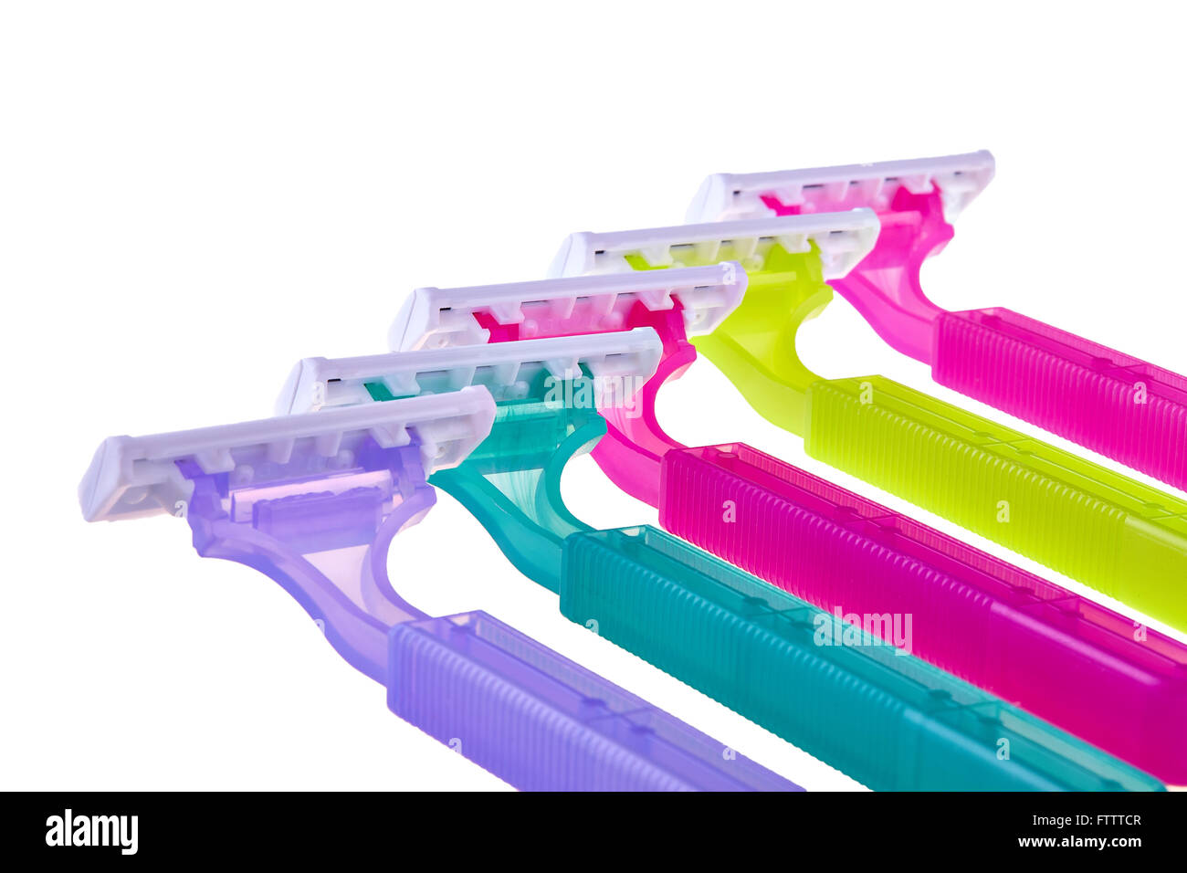 set of color shaving razor isolated on white Stock Photo - Alamy