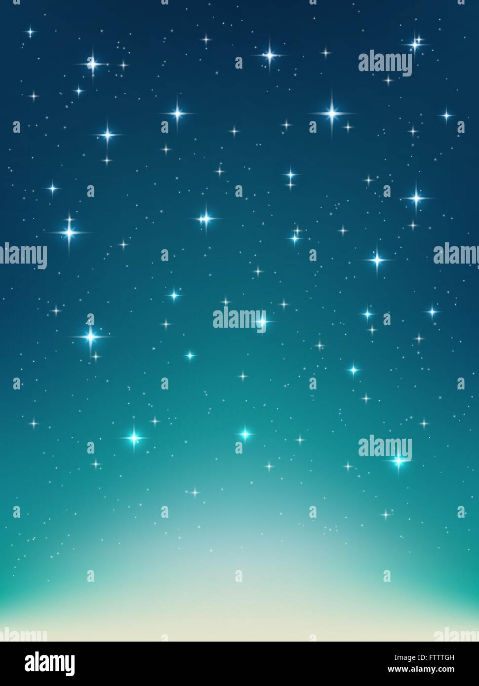Vector background with night, stars in the sky, shining light. Abstract ...