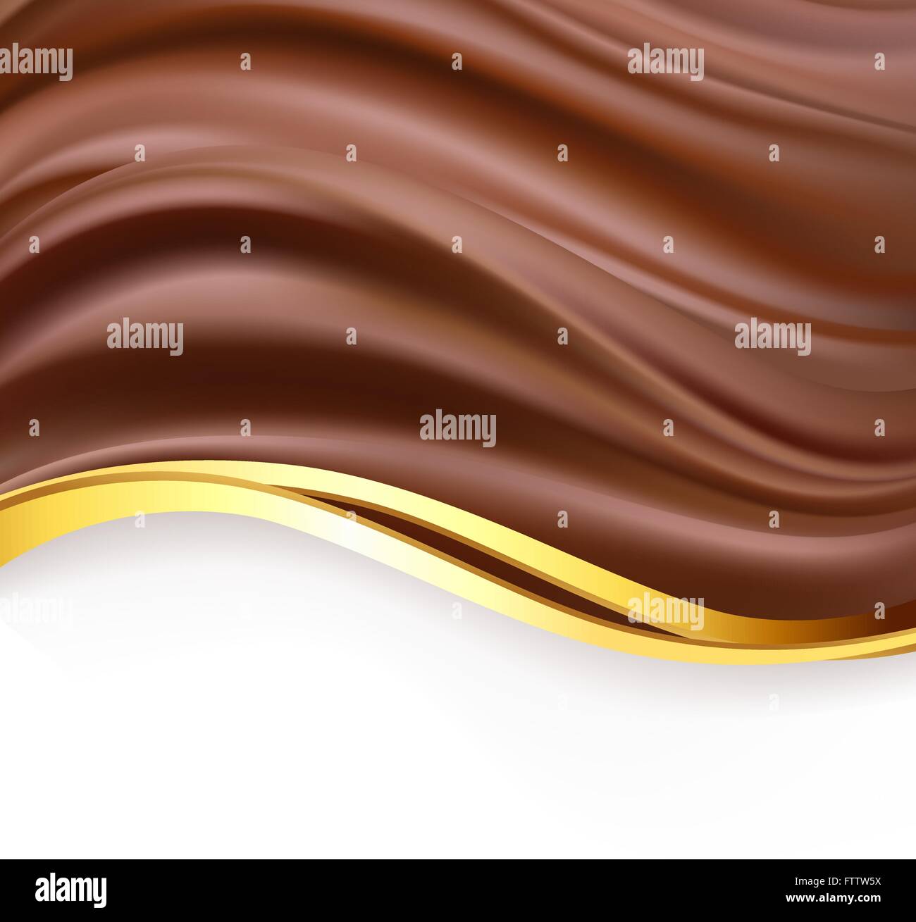 creamy chocolate with golden border over white background. sweet food ...