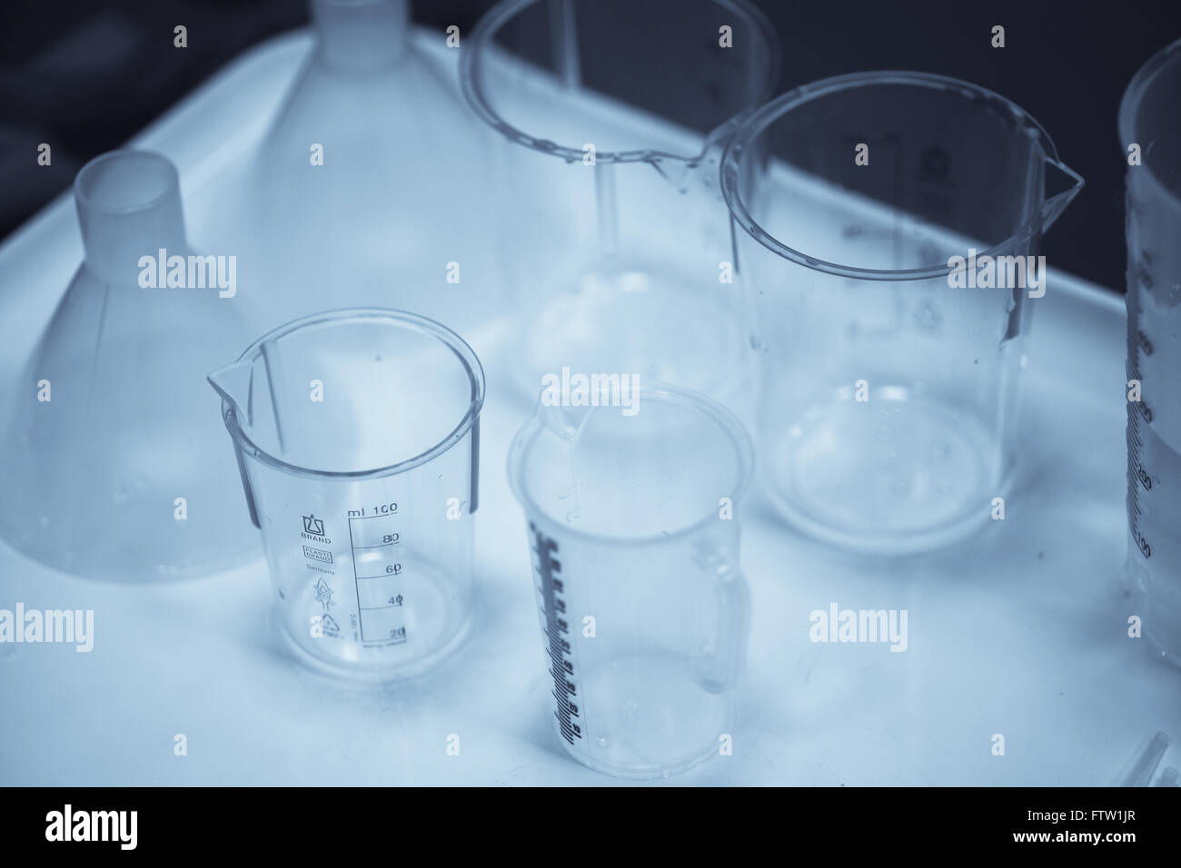 Color image of some plastic recipients in a chemistry lab Stock Photo ...