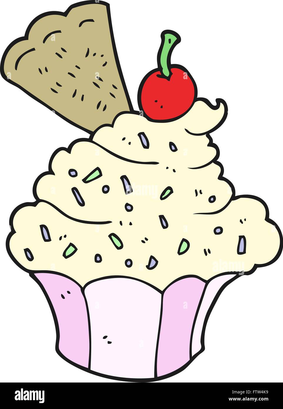freehand drawn cartoon cupcake Stock Vector Image & Art - Alamy
