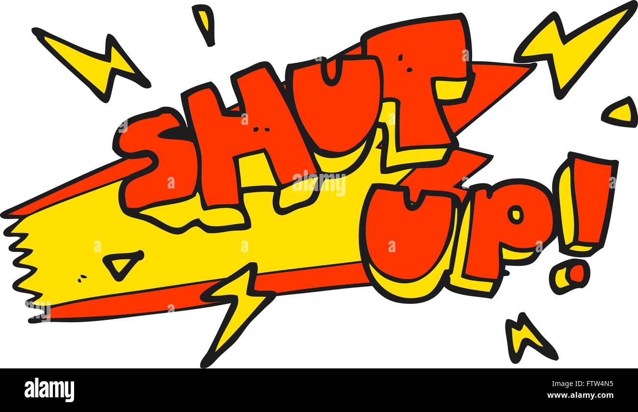 freehand drawn cartoon shut up! symbol Stock Vector Image & Art - Alamy