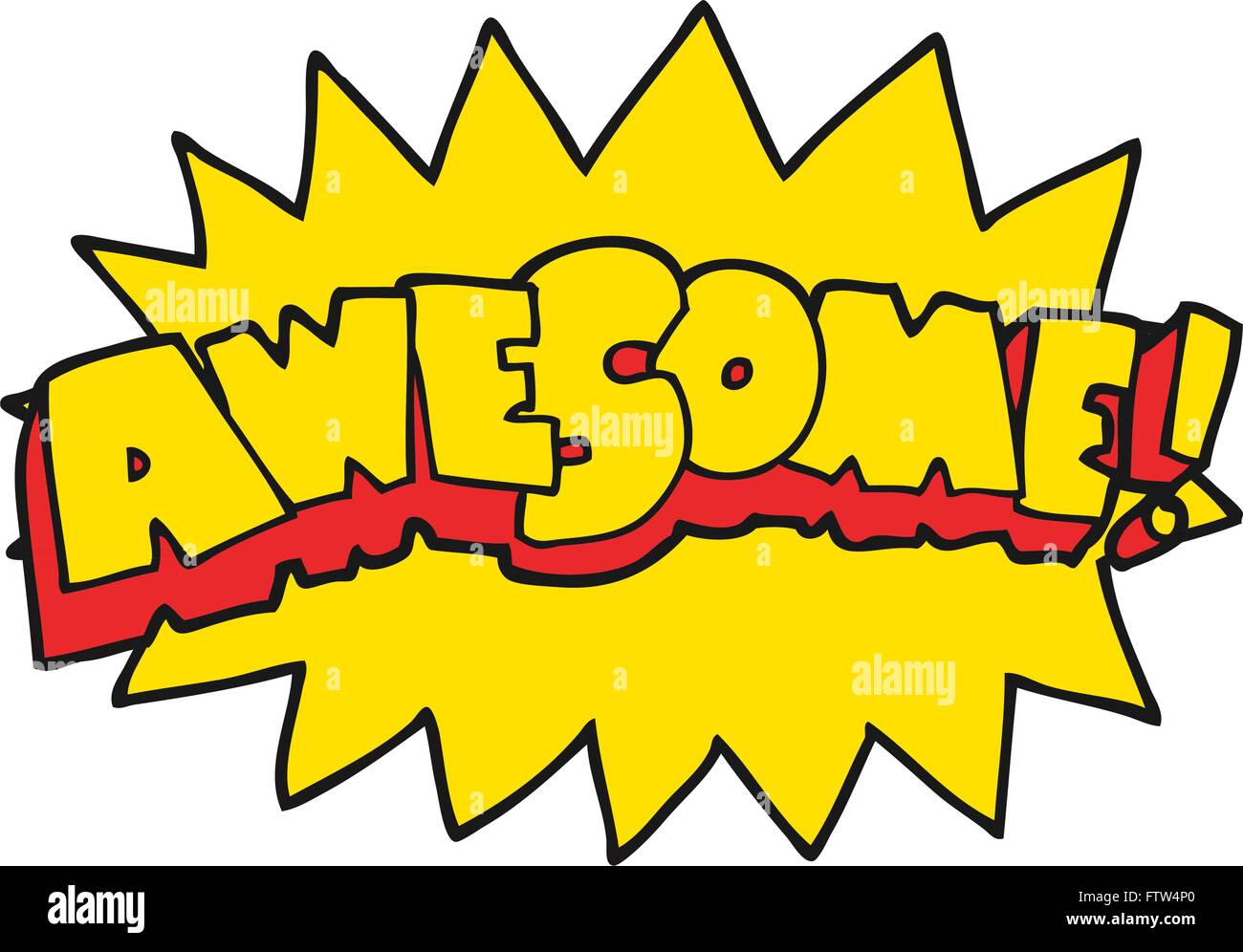 freehand drawn cartoon awesome symbol Stock Vector Image & Art - Alamy