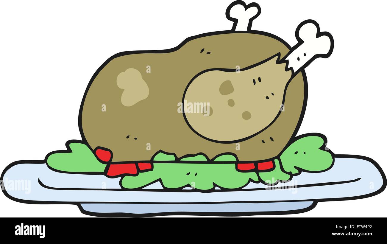 freehand drawn cartoon cooked turkey Stock Vector Image & Art - Alamy