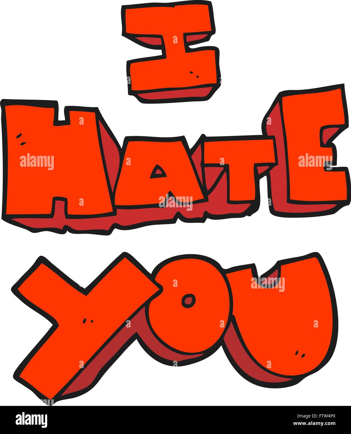 I hate you freehand drawn cartoon symbol Stock Vector Image & Art - Alamy