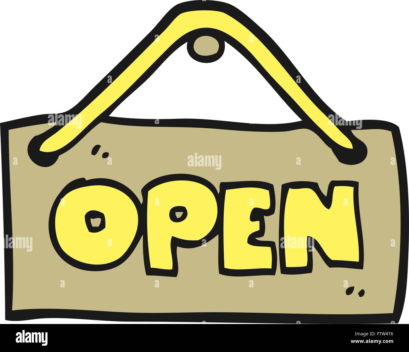 freehand drawn cartoon open shop sign Stock Vector Image & Art - Alamy