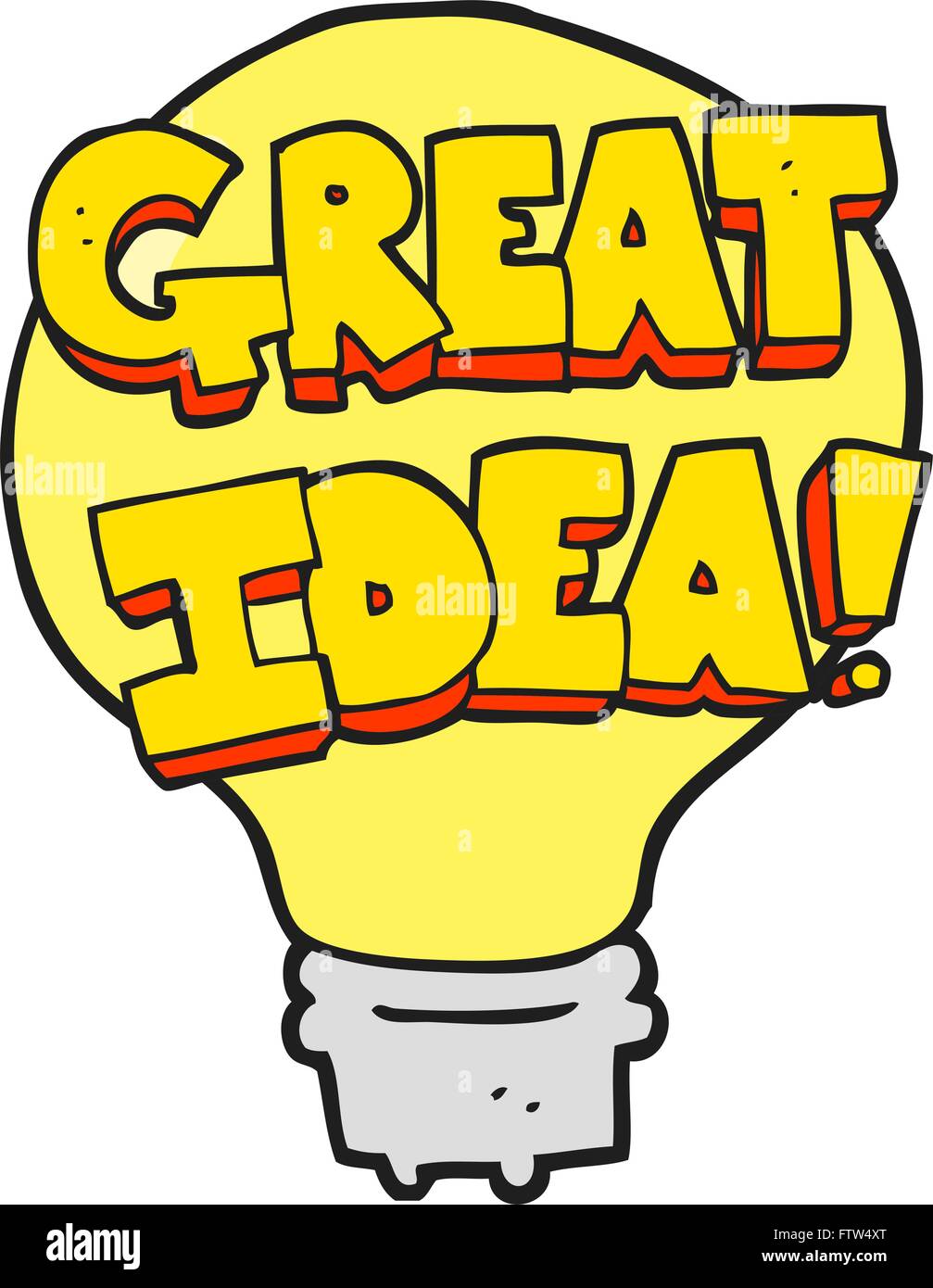 freehand drawn cartoon great idea light bulb symbol Stock Vector Image ...