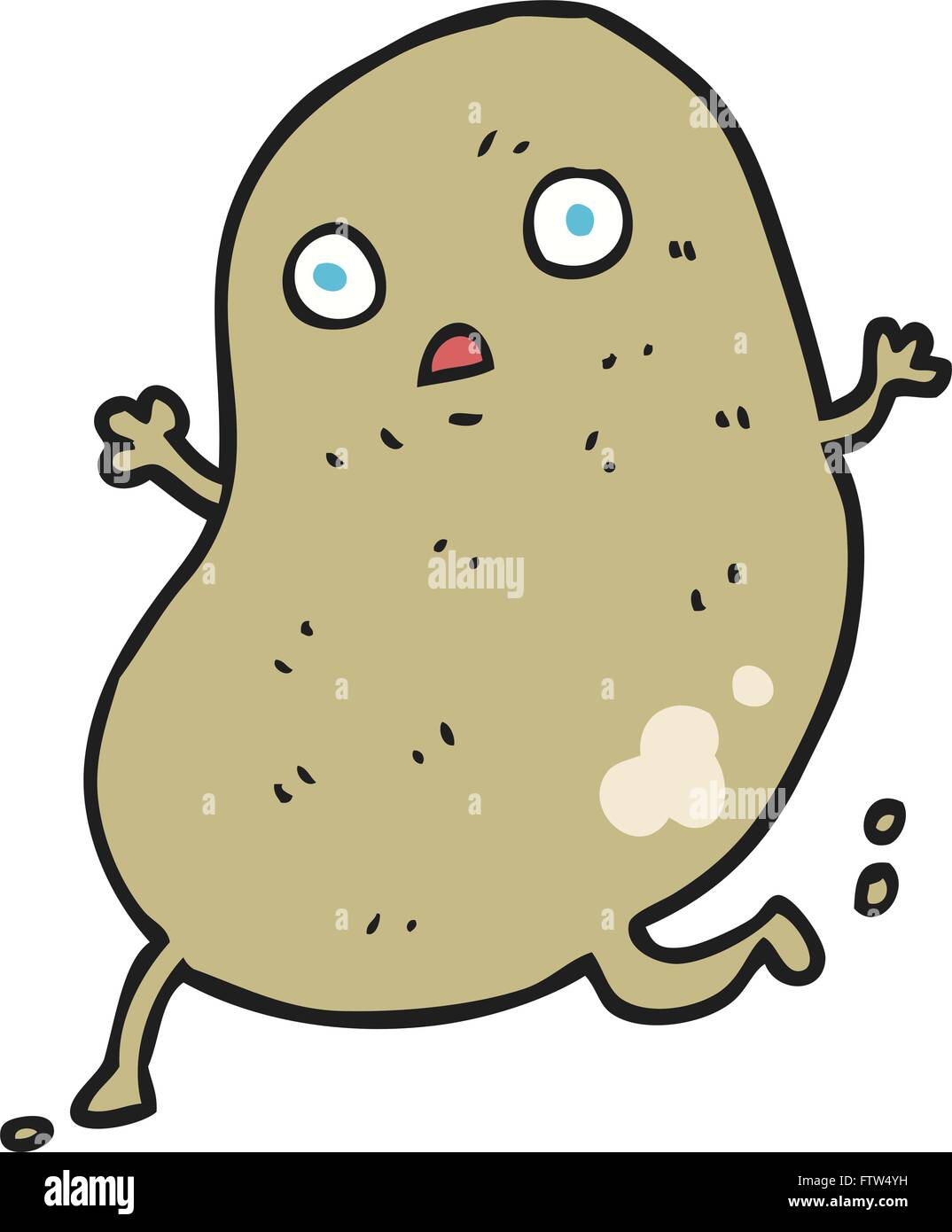 freehand drawn cartoon potato running Stock Vector Image & Art - Alamy