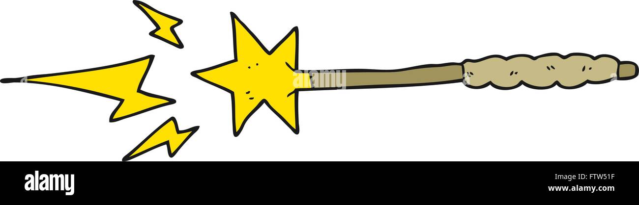 freehand drawn cartoon magic wand Stock Vector Image & Art - Alamy