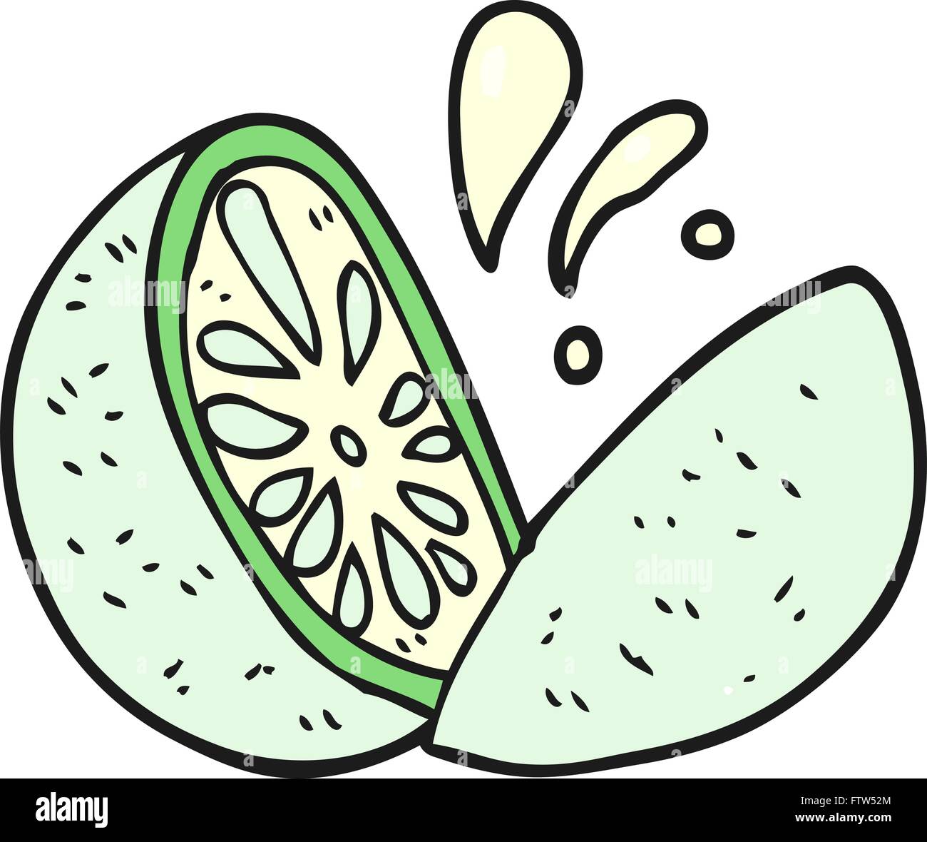 freehand drawn cartoon melon Stock Vector Image & Art - Alamy