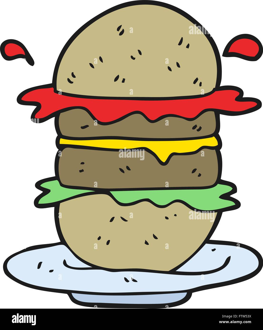 freehand drawn cartoon burger Stock Vector Image & Art - Alamy